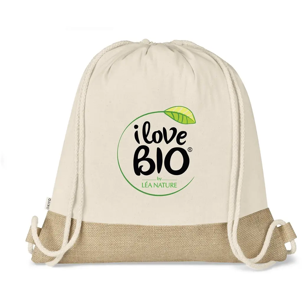 Okiyo Bijin Jute & Cotton Drawstring Bag | Three6ixty