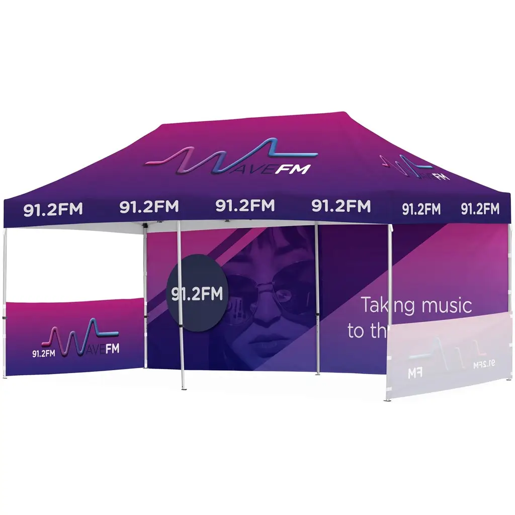 Ovation Sublimated Gazebo 6m X 3m - 1 Long Full-Wall Skin - 2 Short ...